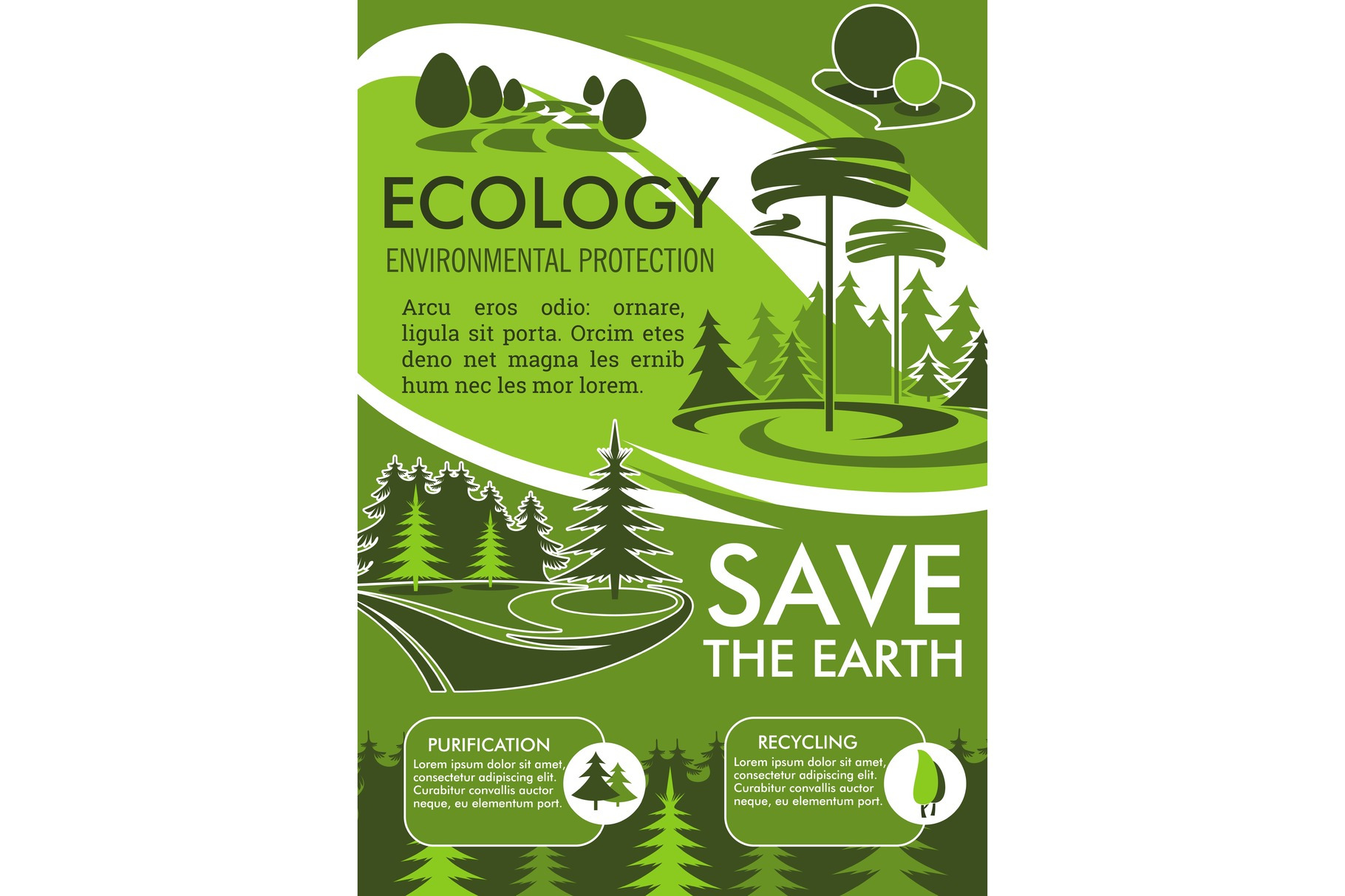 Ecology banner for Save Earth design, a Technology Illustration by ...
