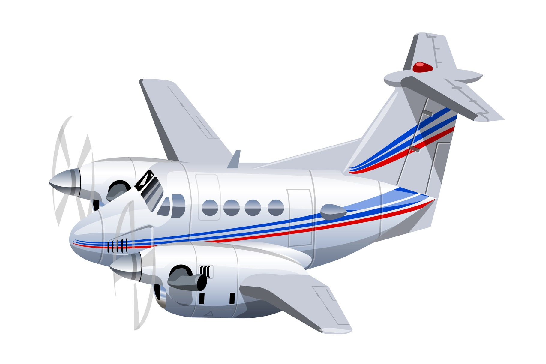 Cartoon utility aircraft, a Transportation Illustration by Mechanik