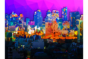 Low poly geometric of Bangkok citysc | Illustrations ~ Creative Market