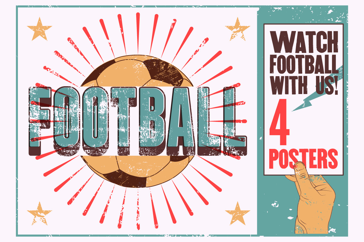Football typographic vintage poster., a Decorative Illustration by PoPaShop