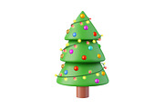 3d Christmas sparkling bright tree, an Object Graphic by ModVector
