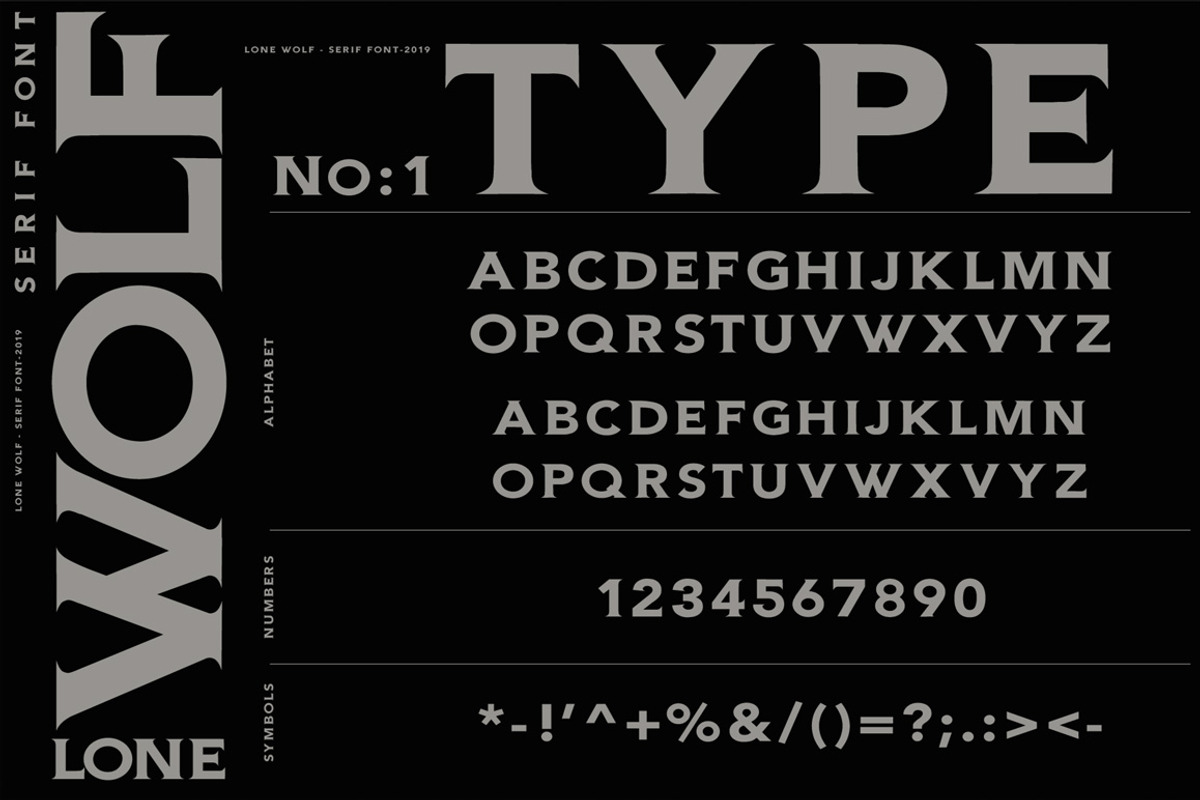 LONE WOLF - Serif font, a Serif Font by Artistic & Unique