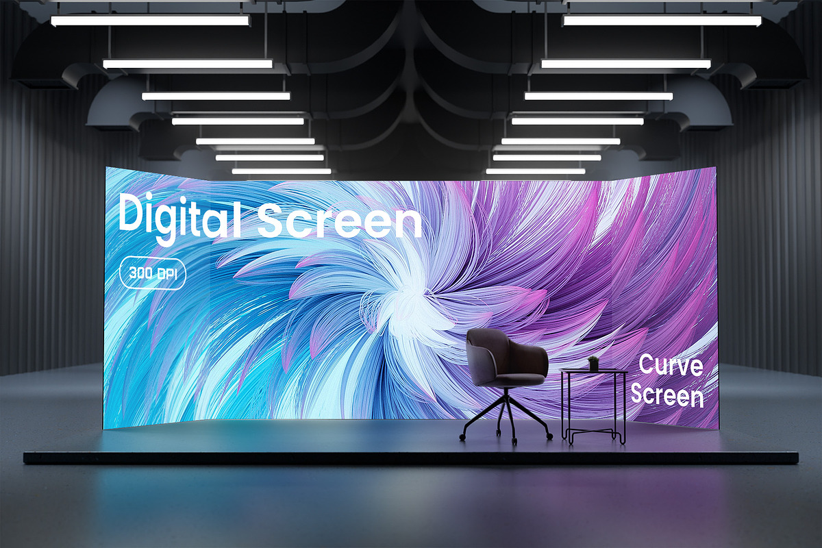 Curved Screen Mockup, an Advertising Mockup by AgsA.Studio