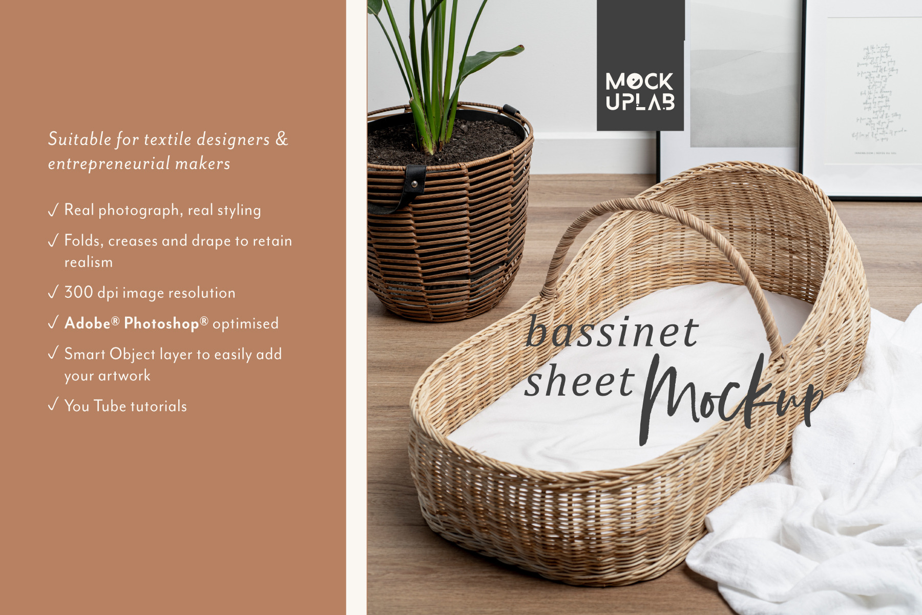 Bassinet Mockup Bassinet Sheet Mock, a Templates & Theme by ...