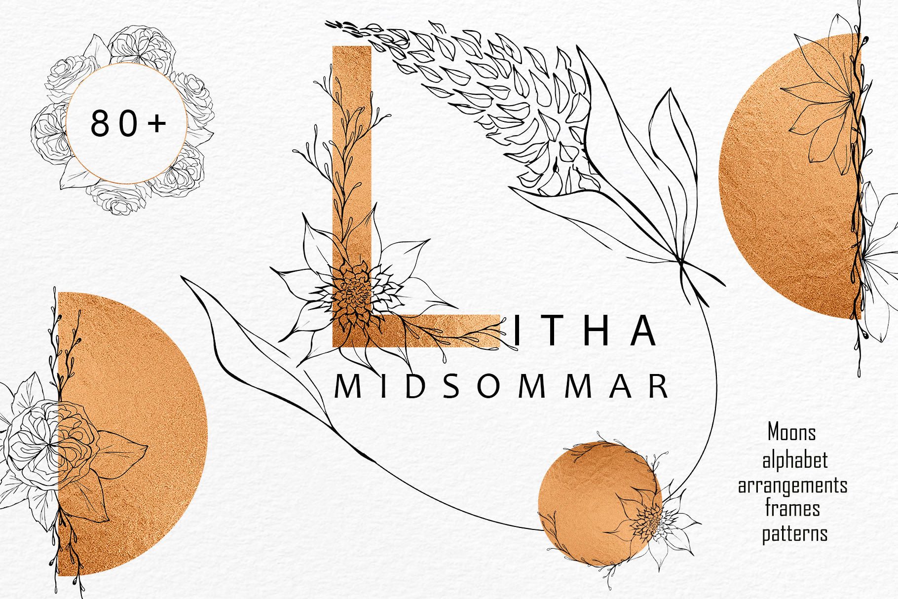 FLORAL Line art illustrations, a Decorative Illustration by ArtOLB