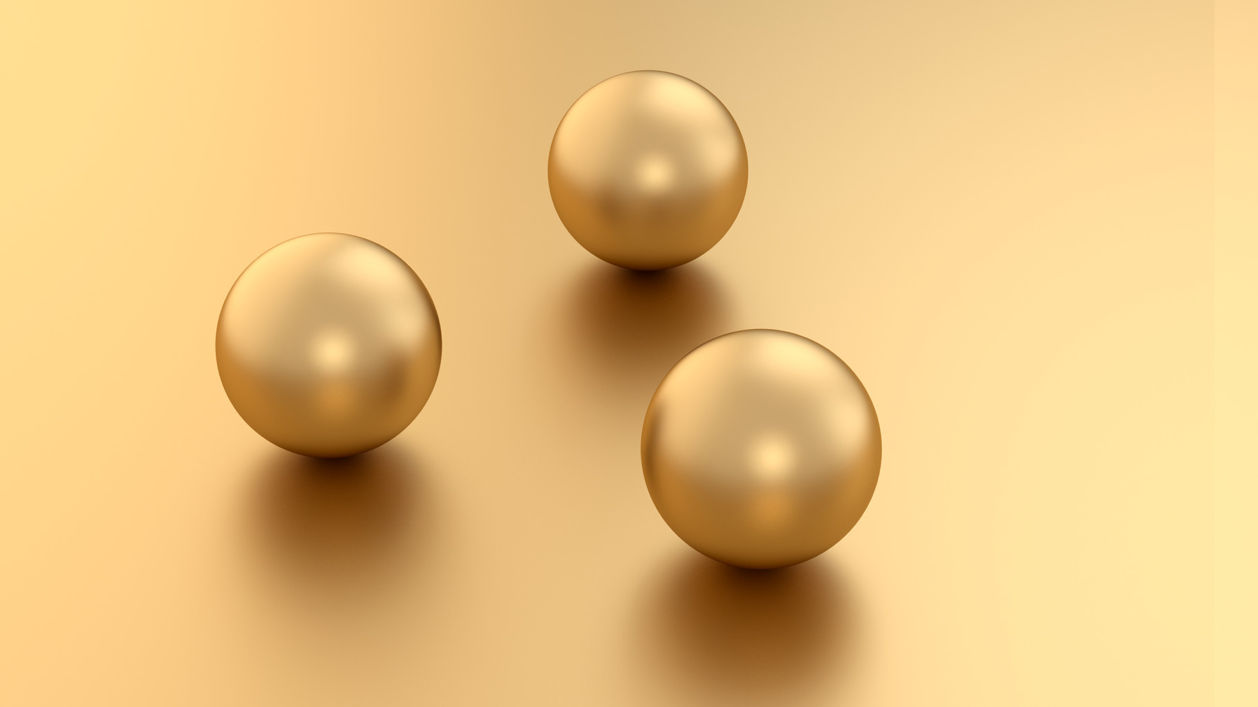 Golden 3d render sphere balls on, a Decorative Illustration by Shanvood