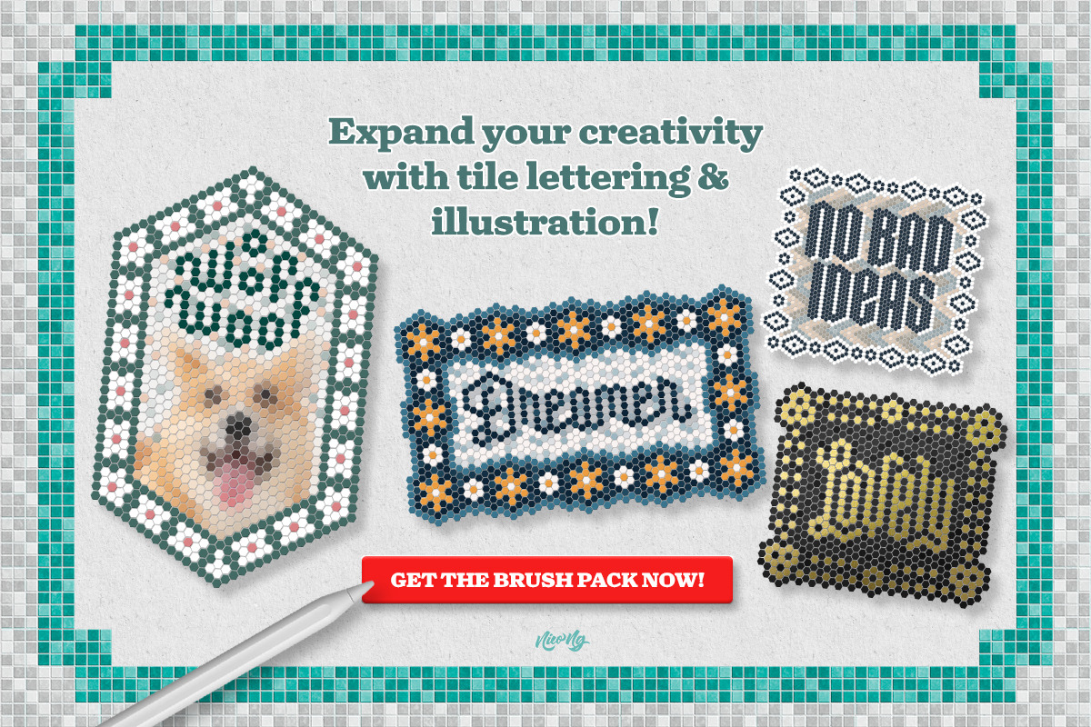 Tile Pattern Procreate Brushes & Textures by Nico Ng