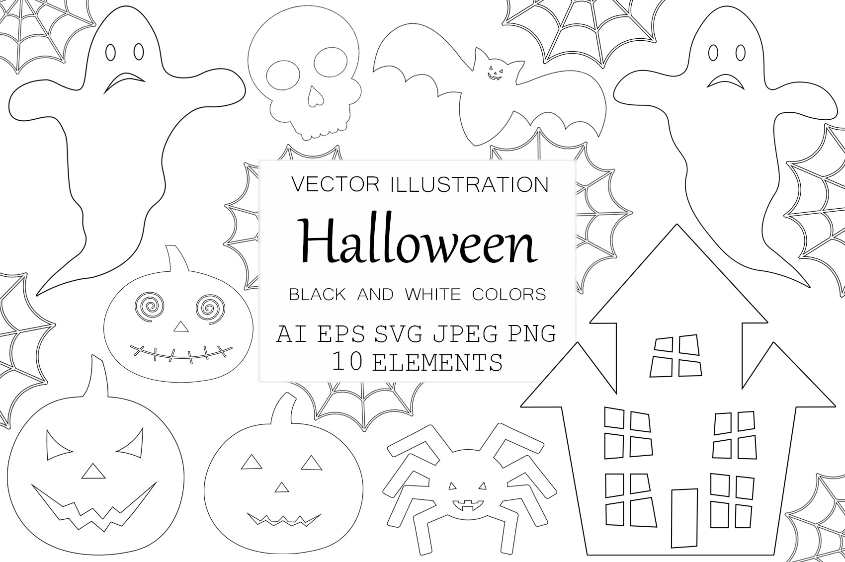 Halloween coloring. Halloween SVG, an Illustration by IrinaShishkova