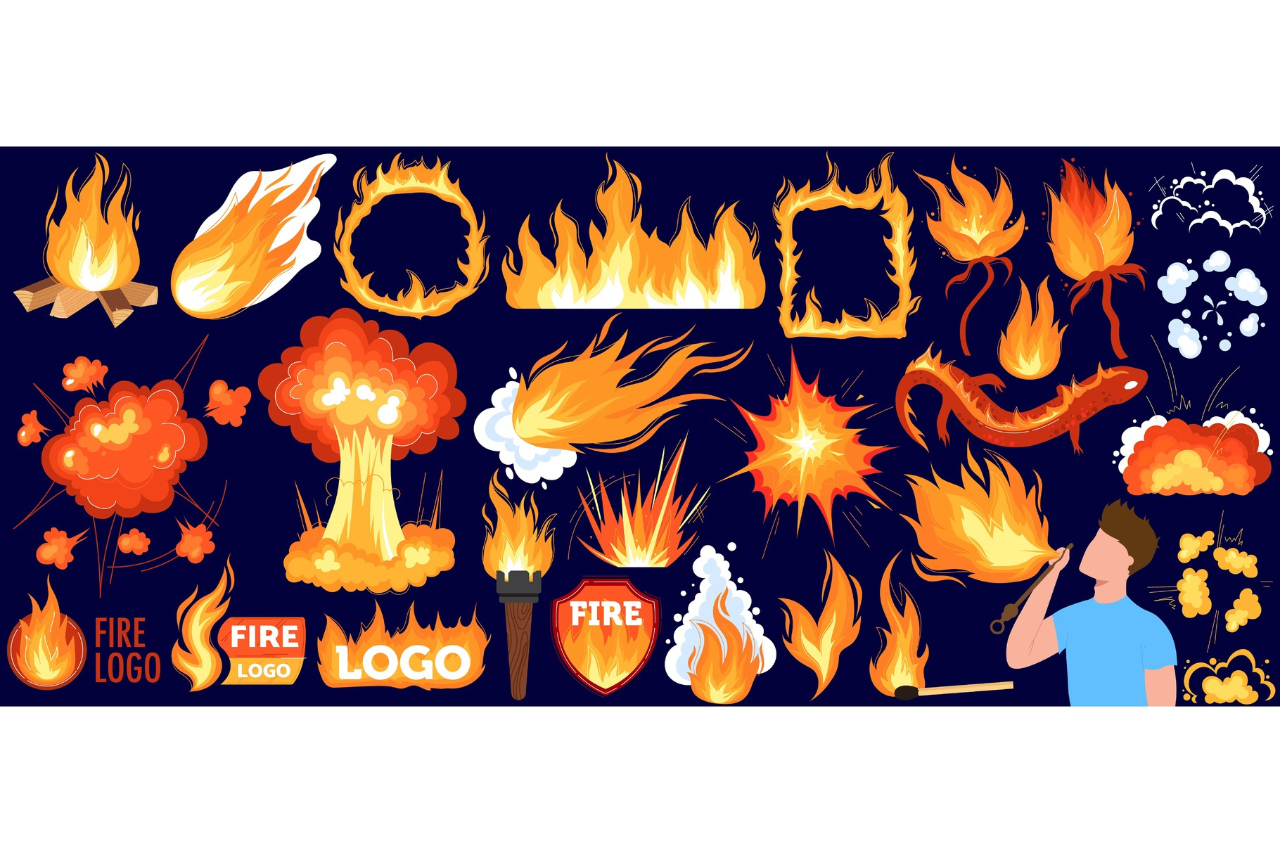 Bonfire, hot flame of fire vector, an Illustration by seahorsevector
