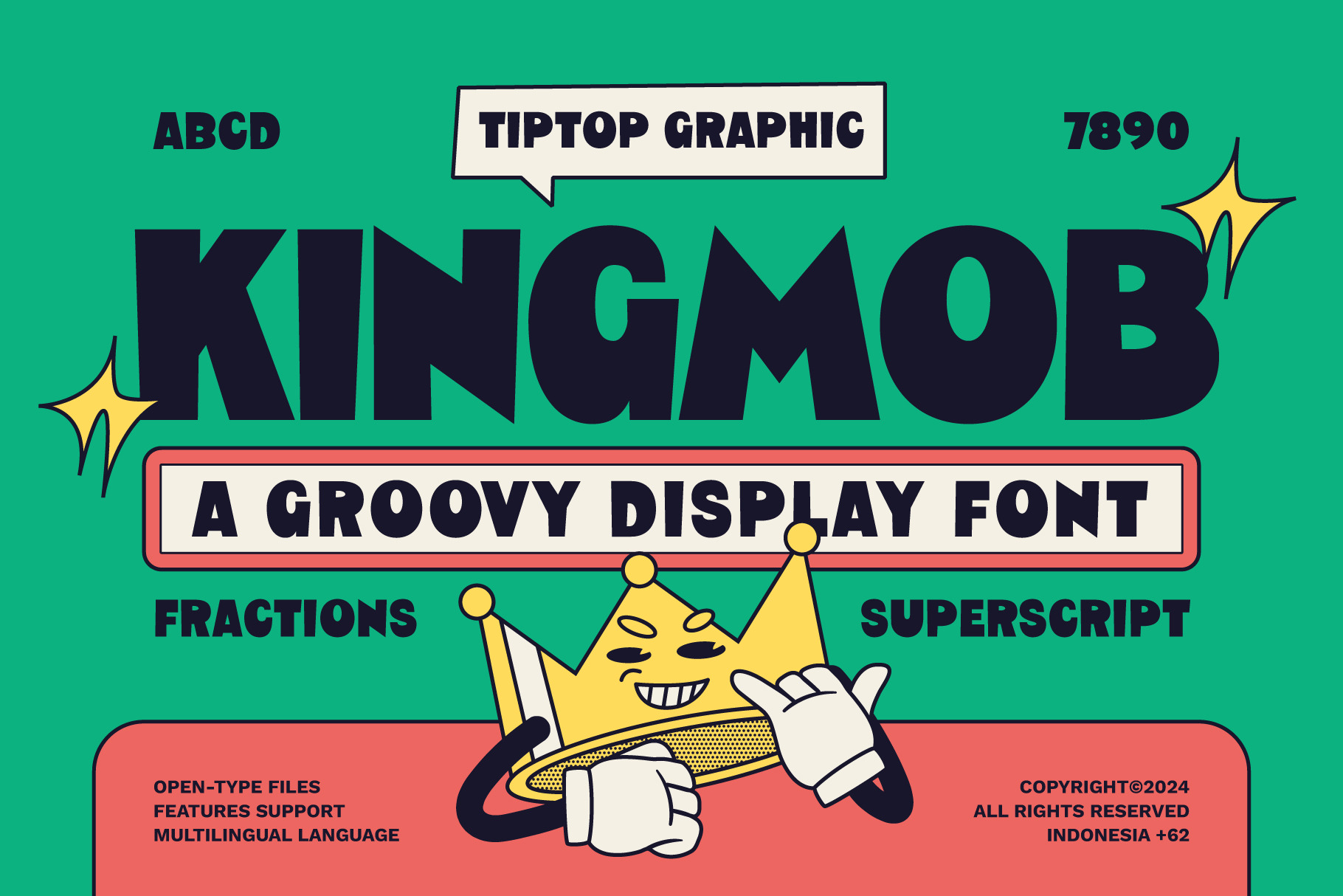 Kingmob – Groovy Display Font, a Sans Serif Font by Tiptop Graphic
