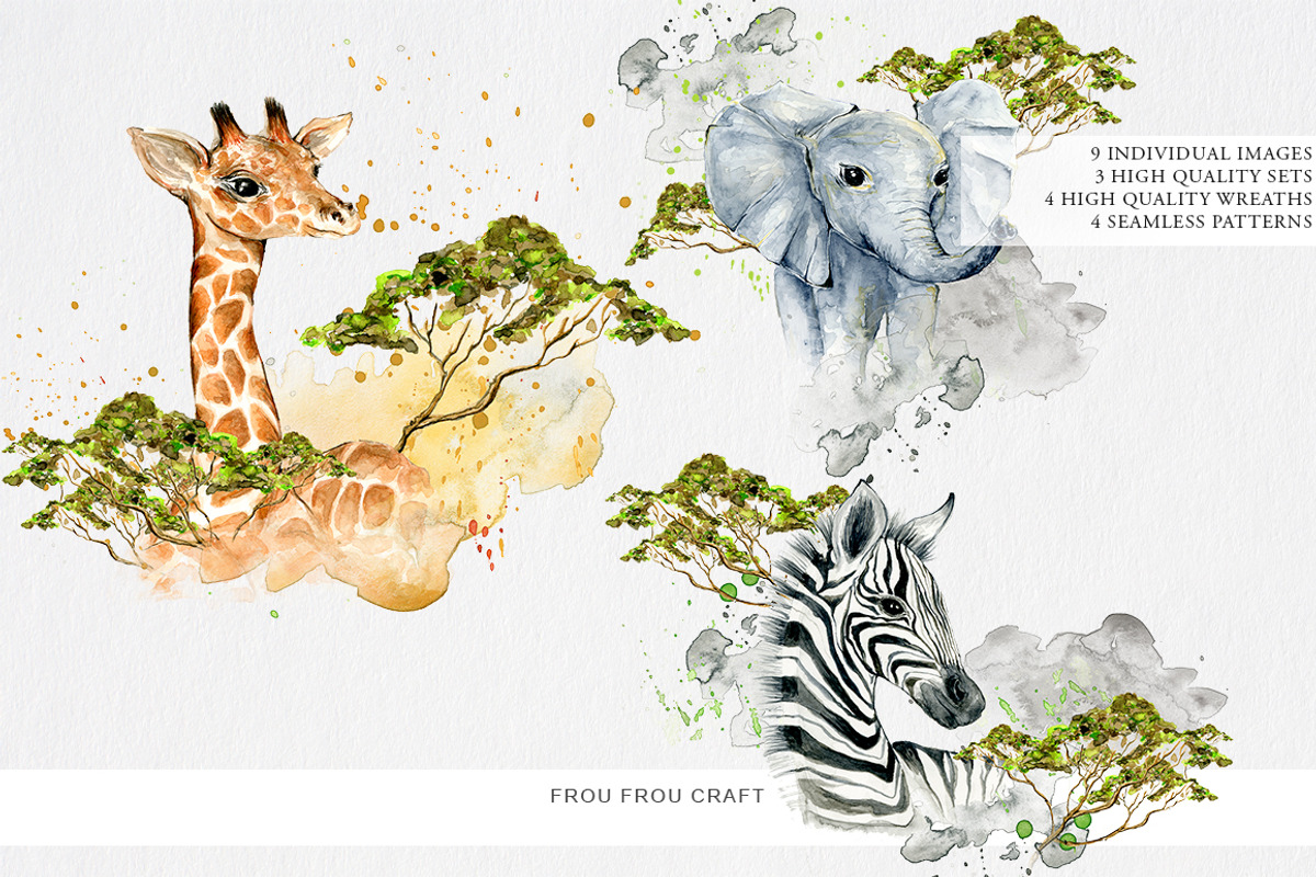 Savannah Clip Art, an Animal Illustration by Frou Fou Craft