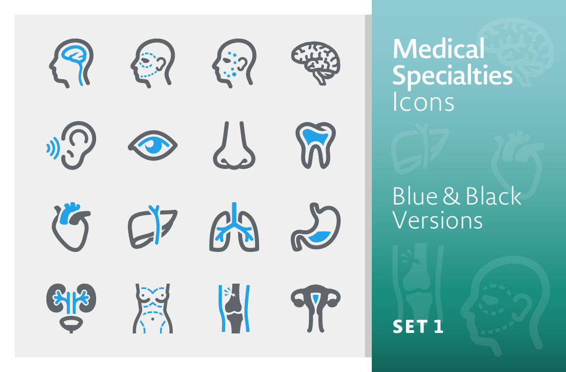 Medical Specialties Icons - Set 1, an Icon by introwiz1