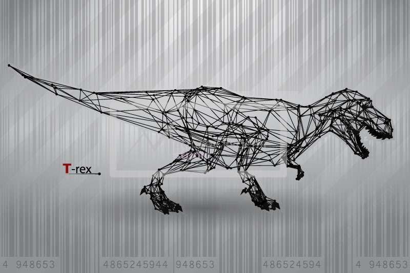 T-rex from triangles and lines, an Animal Illustration by Matrosovv