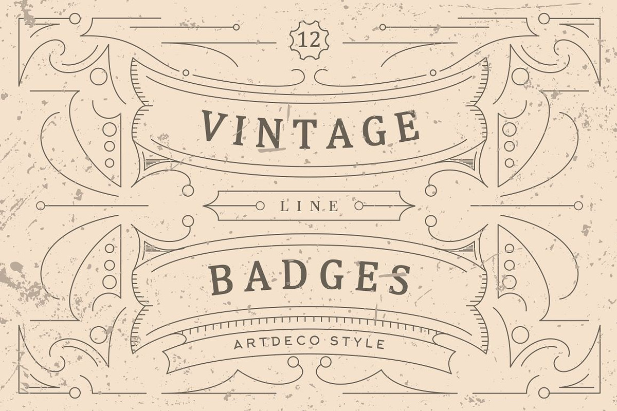 Vintage Line Badges, a Branding & Logo Template by ViactionType