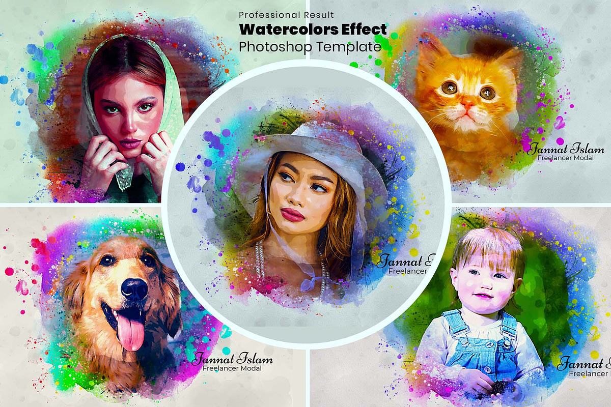 Realistic Watercolor Portrait Effect