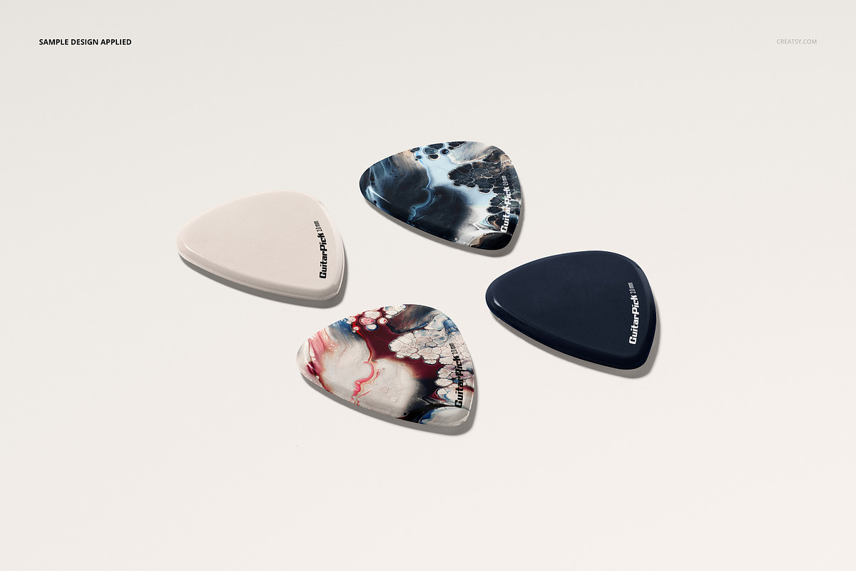 Guitar Pick Packaging Mockup Set, a Merchandise Mockup by creatsy5