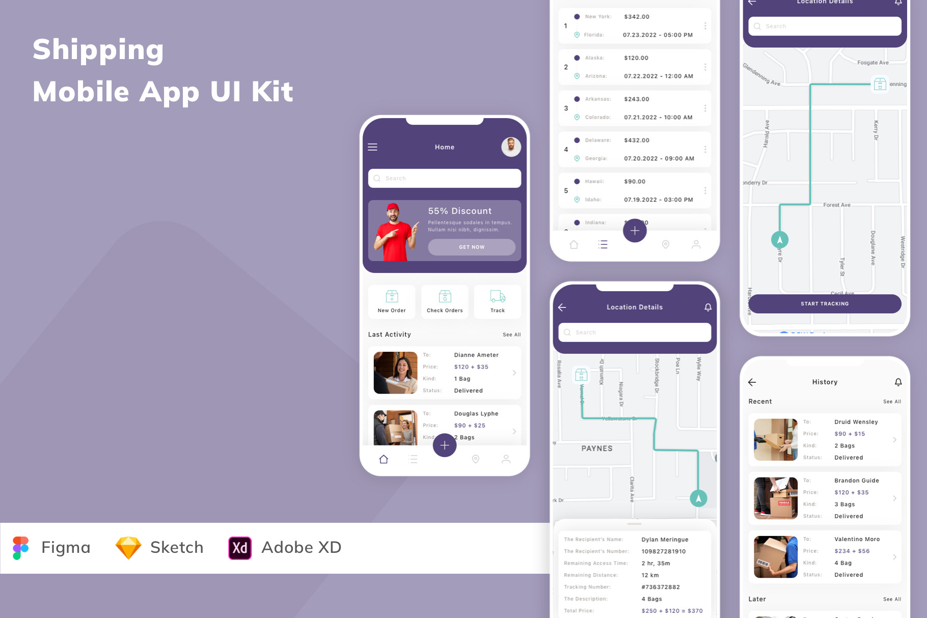 Shipping Mobile App UI Kit, an UI Kit Template by Betush