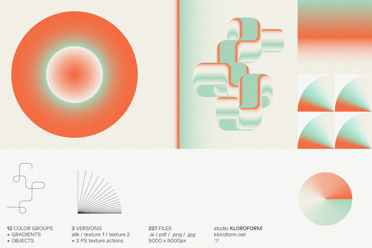Gradient + Objects | Creative Market