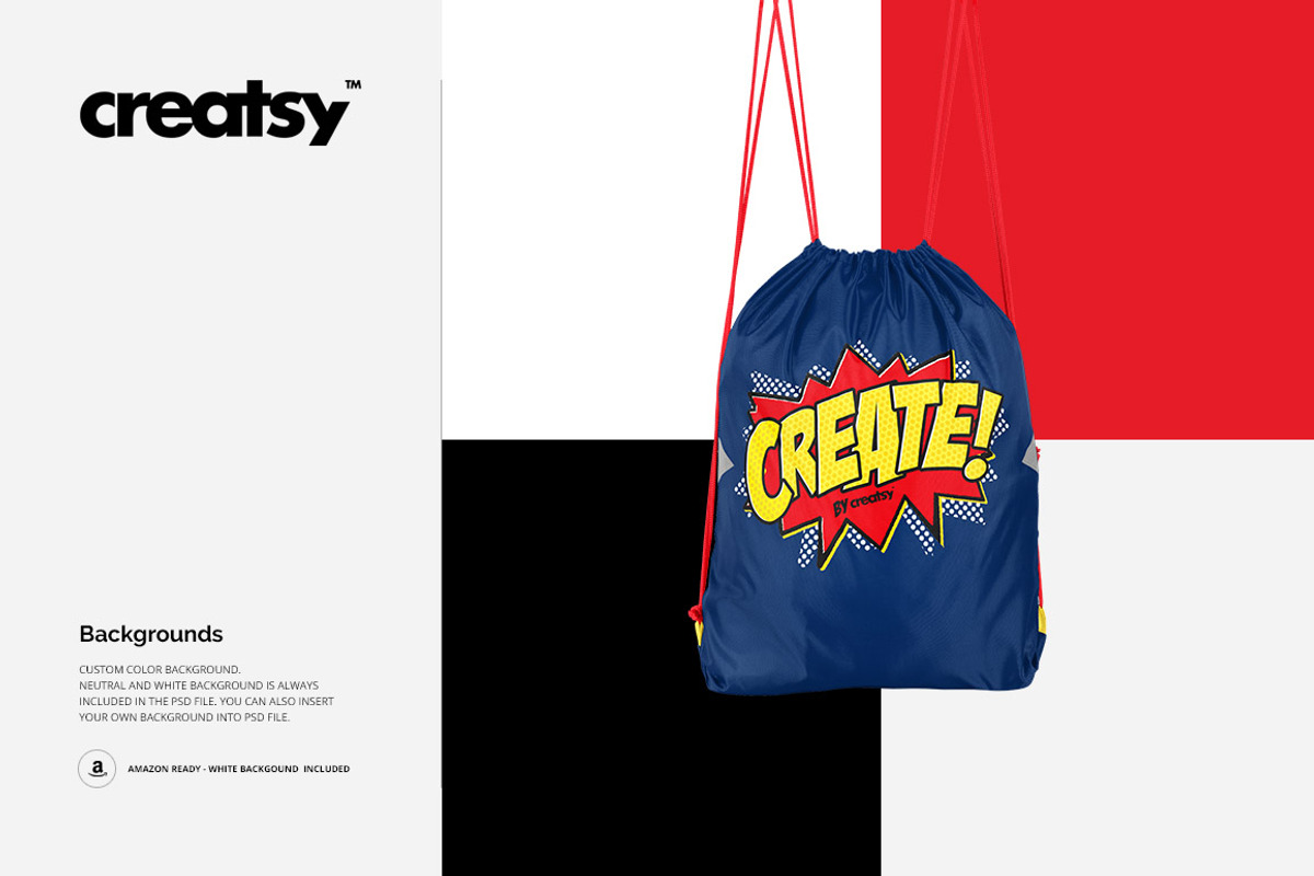 Drawstring Backpack Mockup Set, a Product Mockup by creatsy5