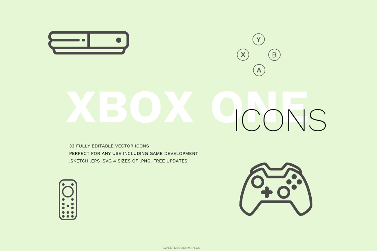 Xbox Icon Set, an Outline Icon by Sweet Design, Man!