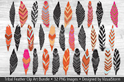 Tribal Feather Clip Art Bundle, an Illustration by VizualStorm