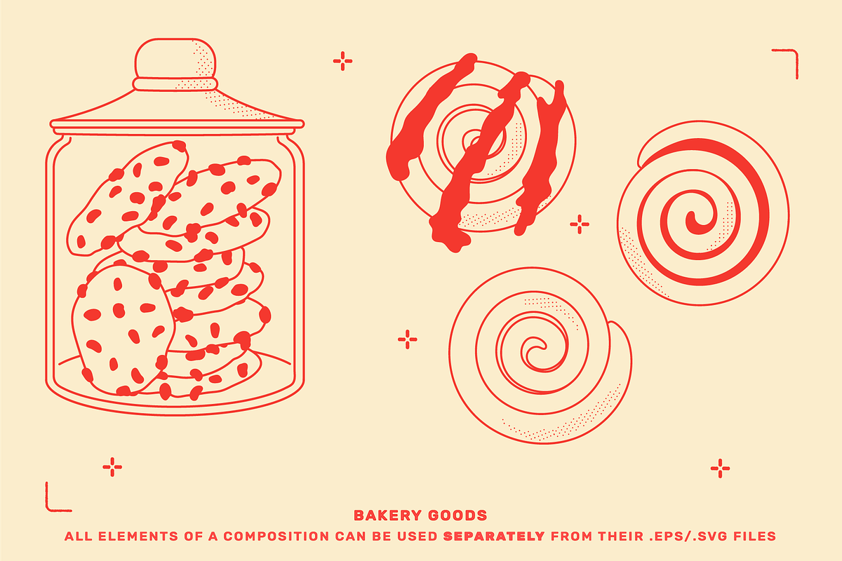 Bakery Vector Illustrations, a Food Illustration by GemPortella