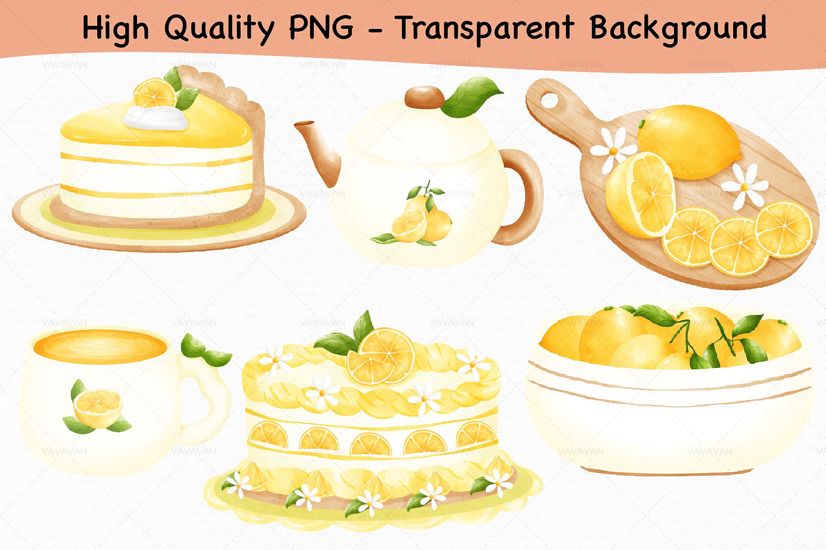 Lemon clipart, a Food Illustration by Vavavan Artwork