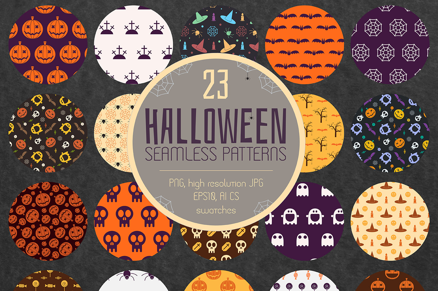 23 Halloween Seamless Patterns Pack, a Pattern Graphic by Alex Krugli