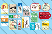15 Vintage Airline Luggage Tags | Graphic Objects ~ Creative Market