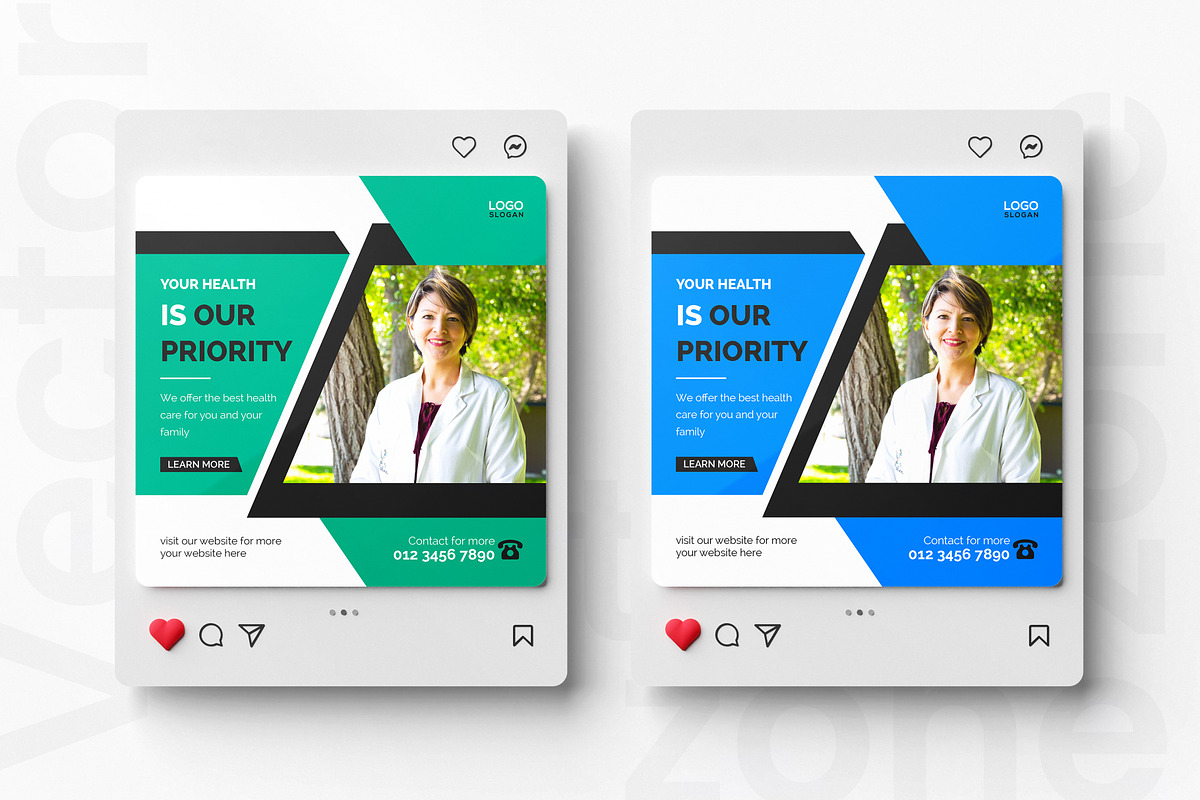 Doctor Instagram post template | Creative Market