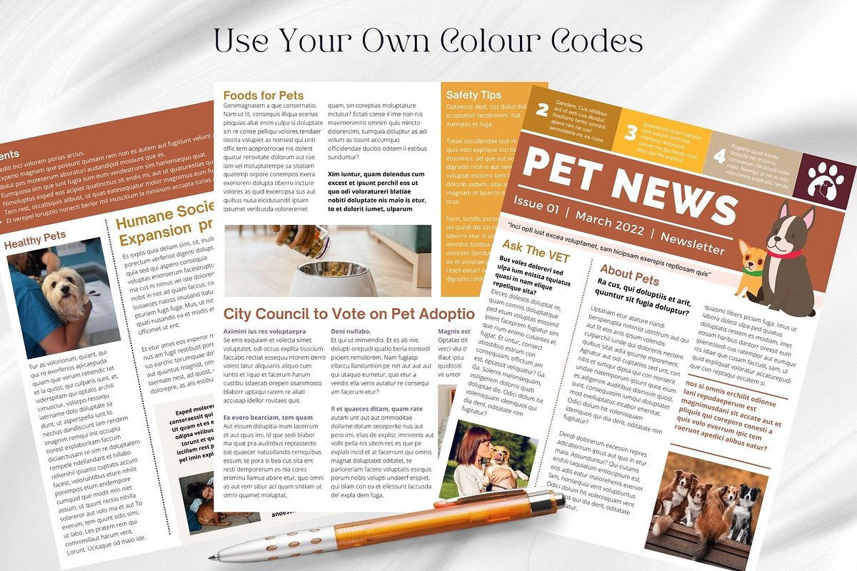 Canva newsletter template for pet care