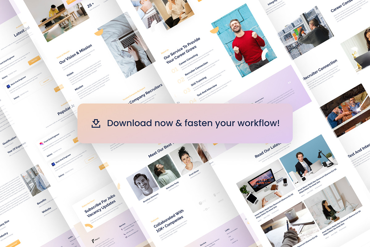 Human Resource Website Template, an UI Kit Template by Kreativ Space