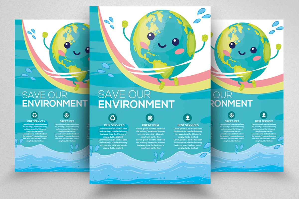 Save Our Environment Flyer Template, a Flyer Template by Psd Templates