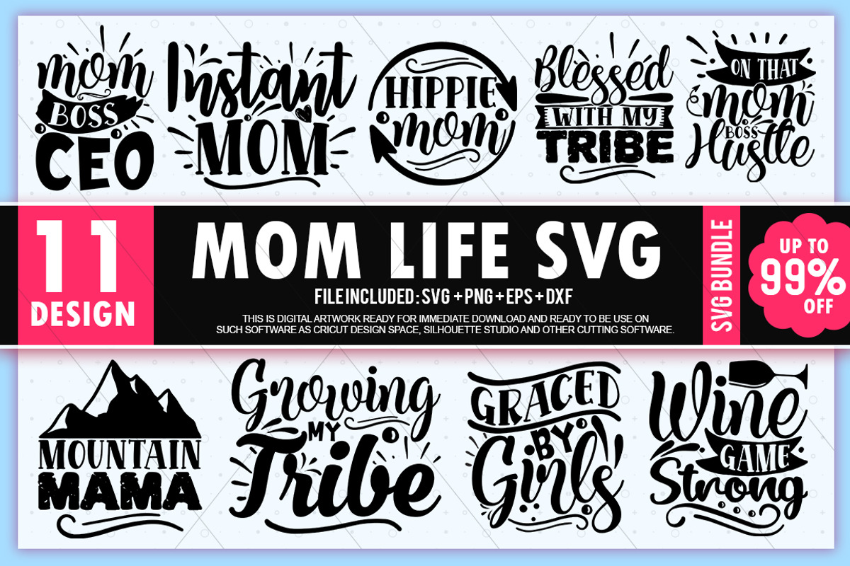 Mom Life SVG Bundle, an Illustration by DESIGNAVO | Creative Market