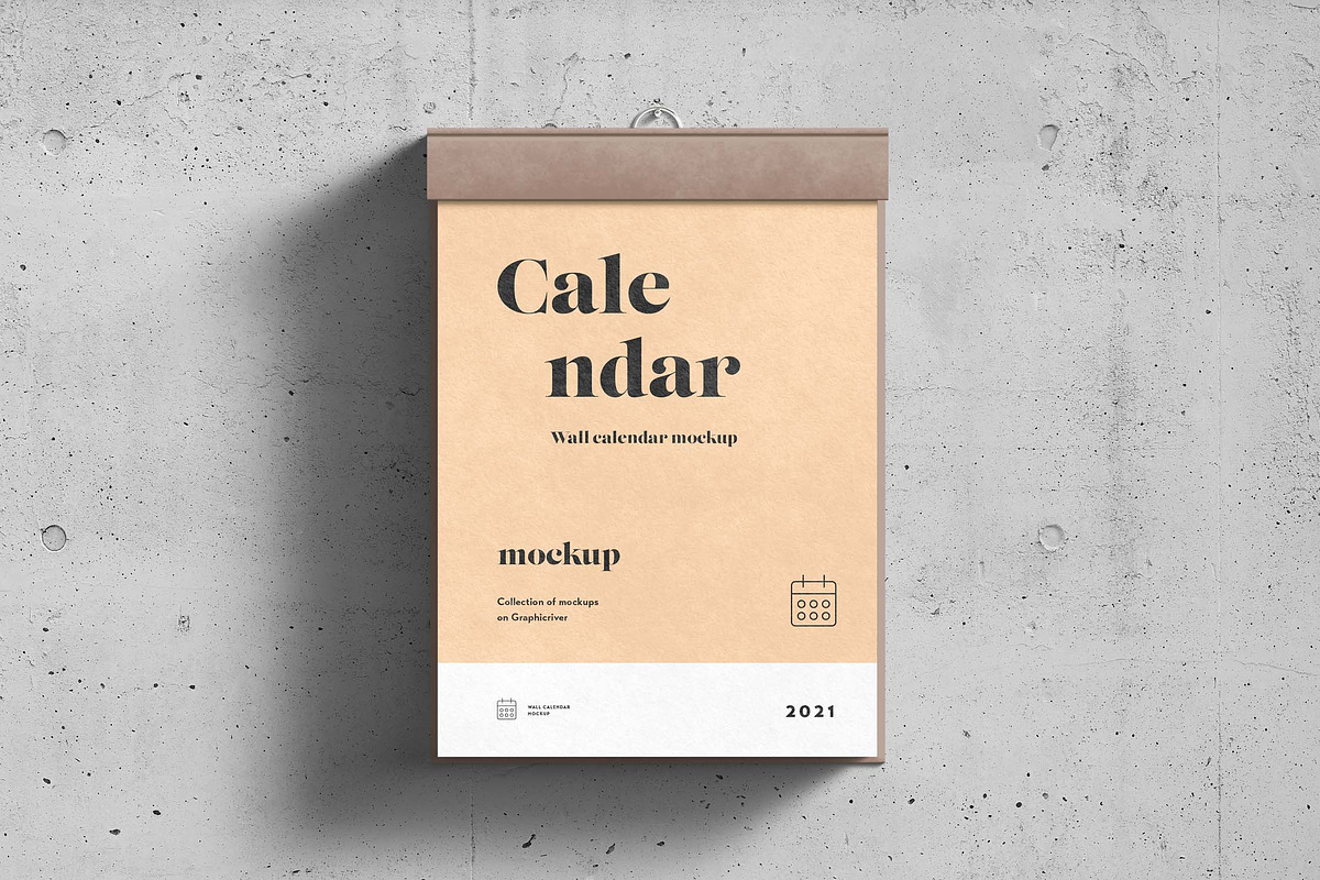 Tear-Off Wall Calendar Mockup