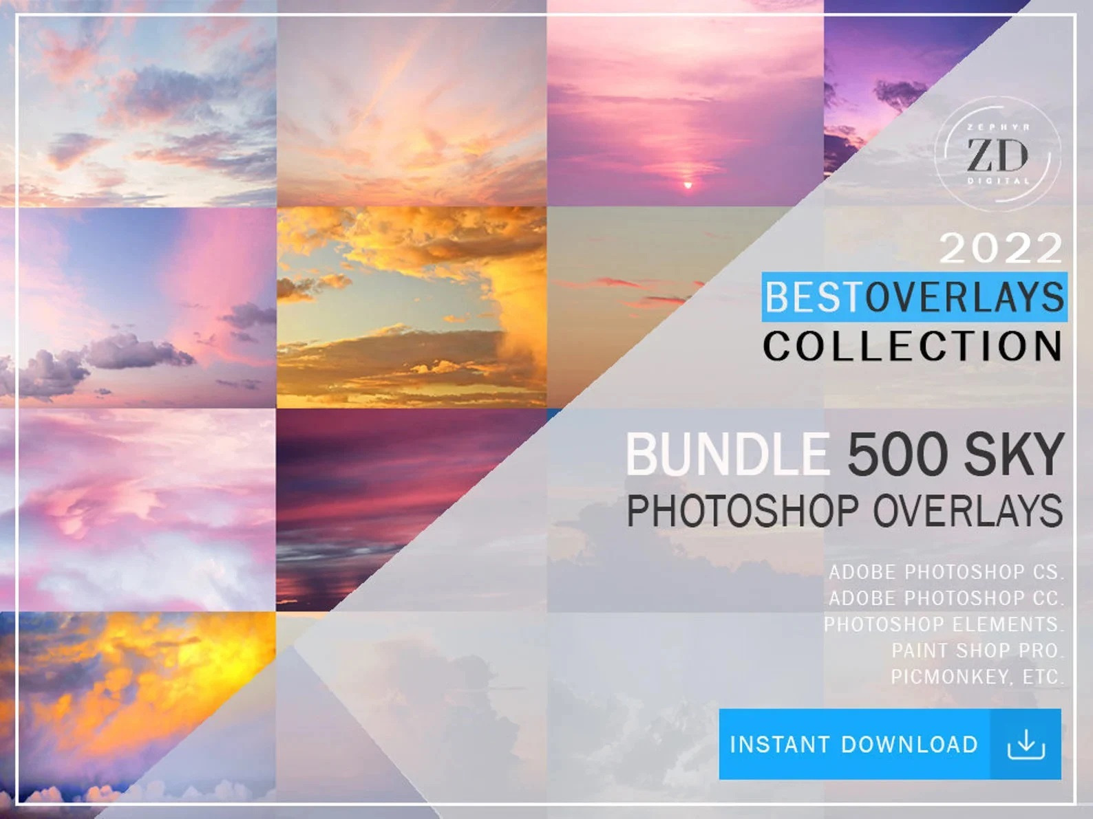 500 SKY OVERLAYS BUNDLE, a Layer Style Add-On by ZephyrDigital