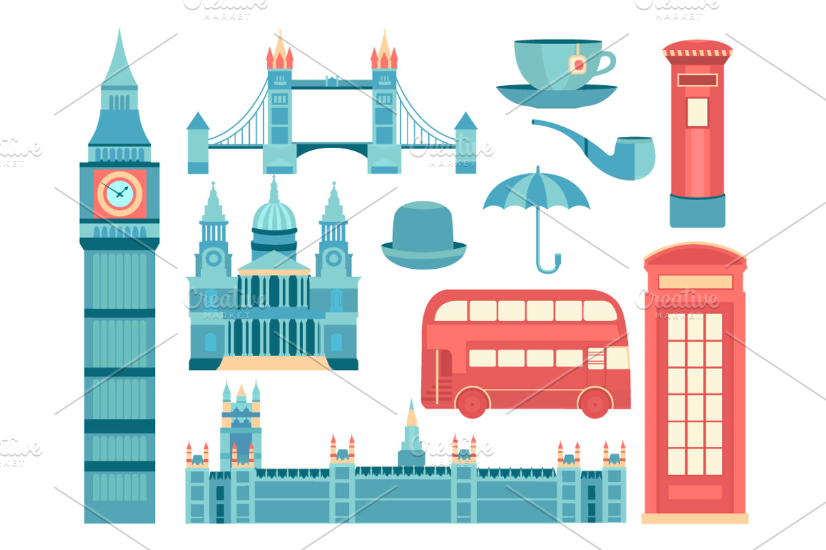 London vector set, an Object Graphic by Dasha Efremova