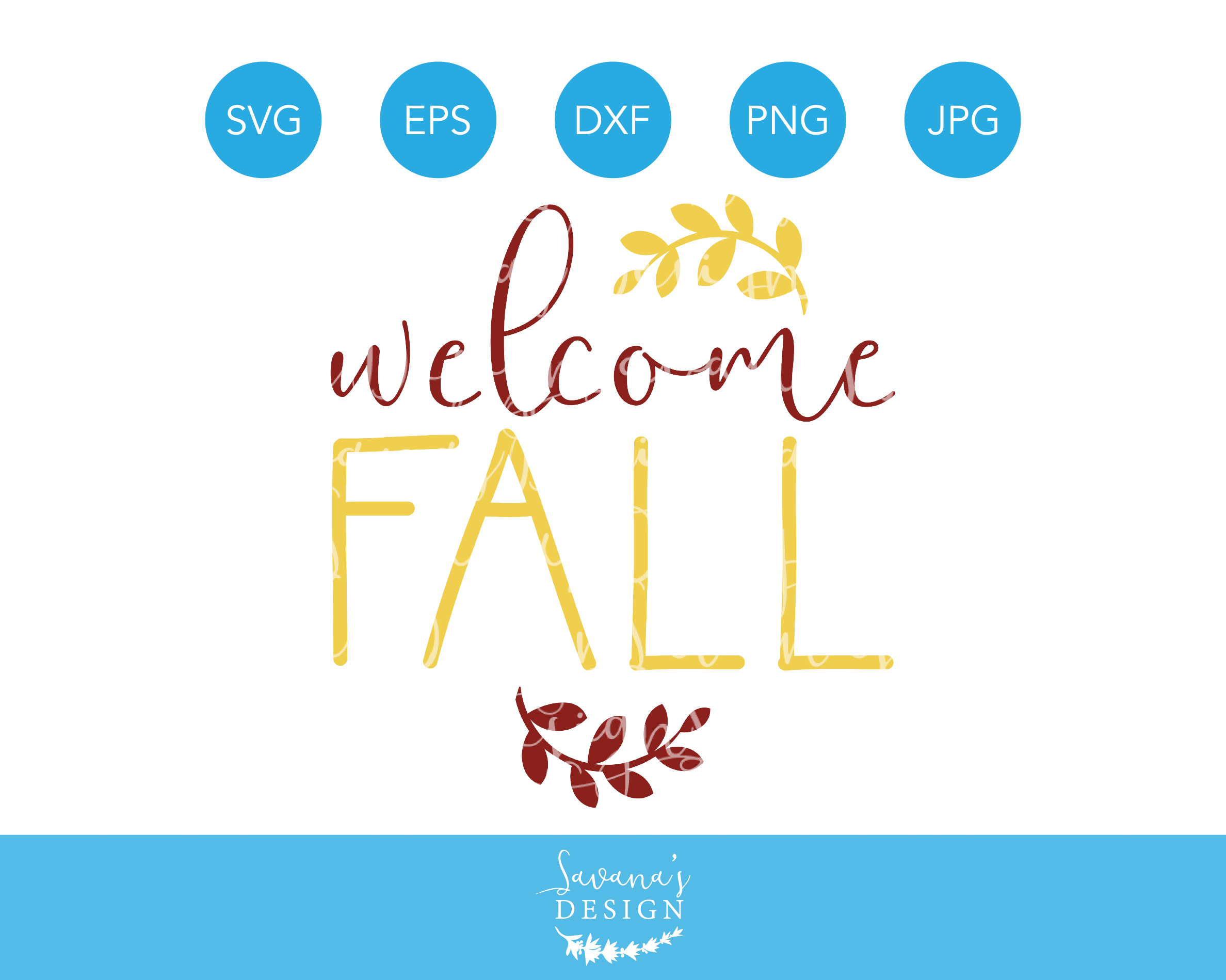 Welcome Fall SVG Cut File, a Seasonal Illustration by SavanasDesign