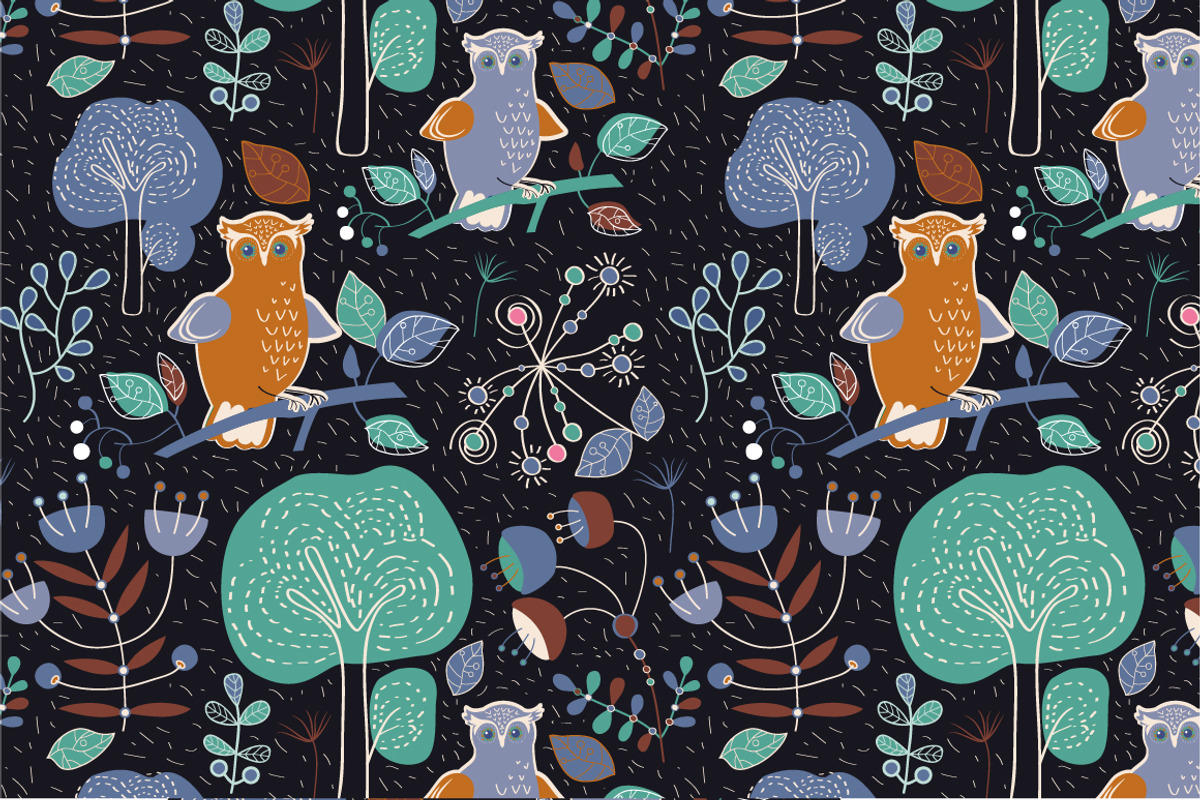 Seamless pattern Night, a Pattern Graphic by Sunny_Lion