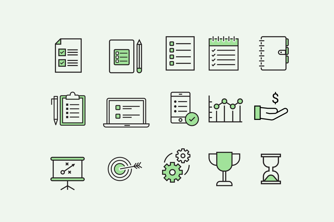 15 To-Do Productivity Icons, an Icon by Creative VIP