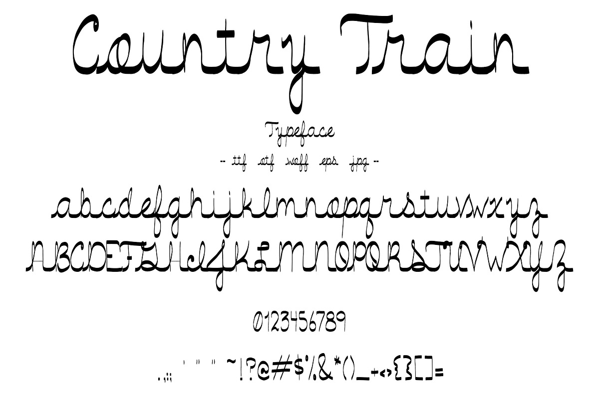 Font Country Train Cursive Script, a Script Font by PageLightStudios