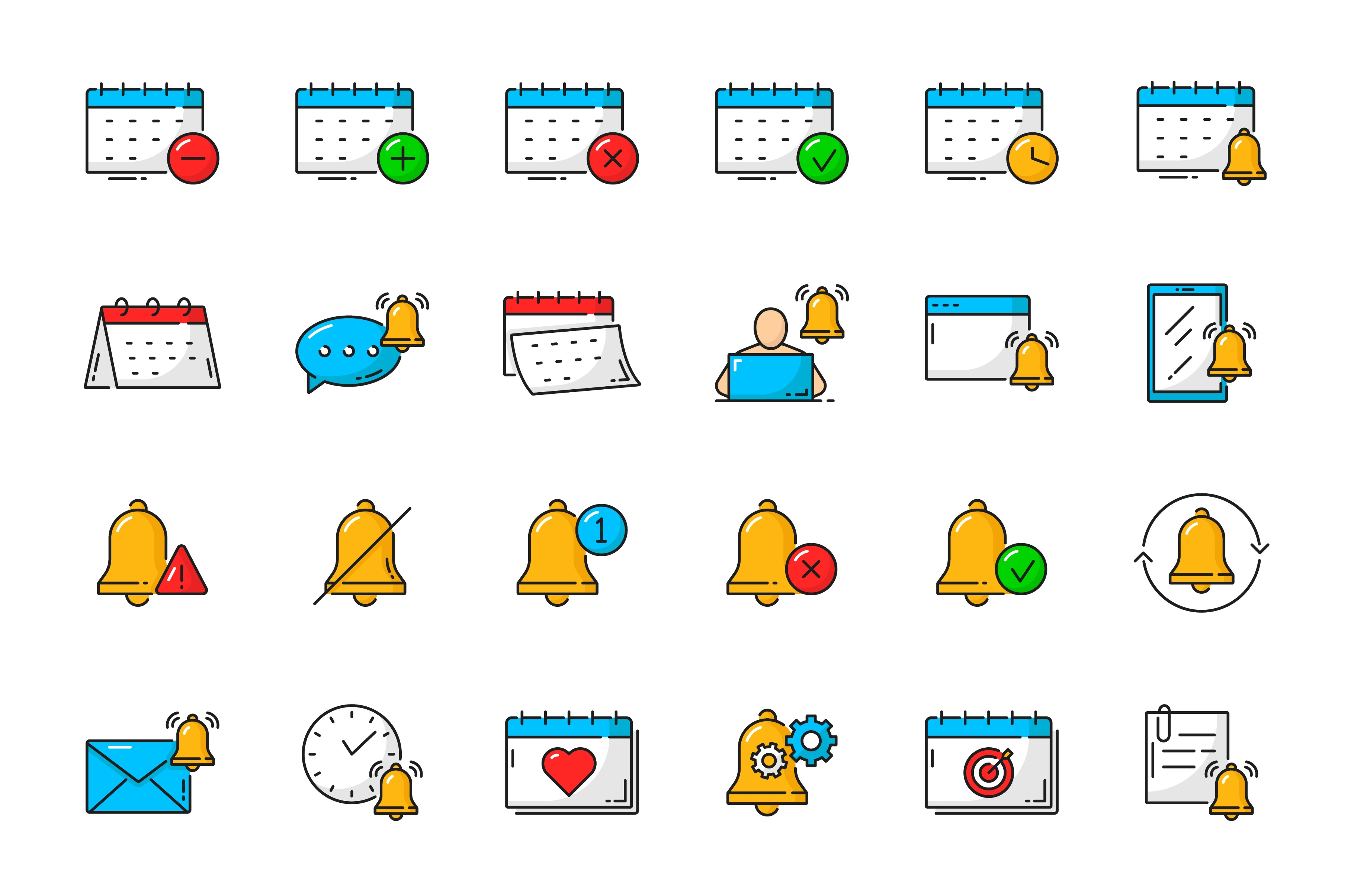 Color reminder, calendar, planner | Work Illustrations ~ Creative Market