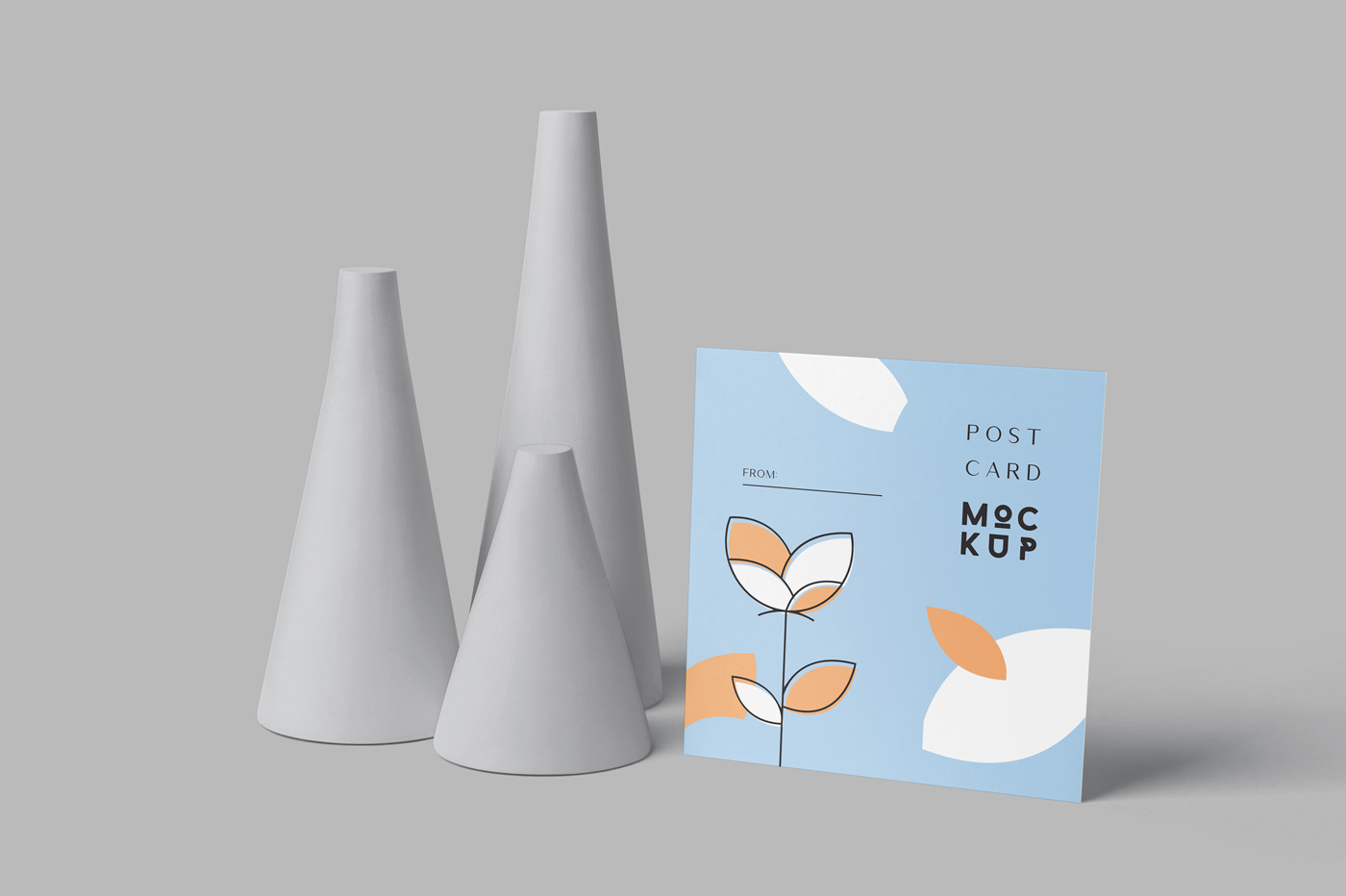 Square Post Card Mockups, a Print Template by DesignNeutrons