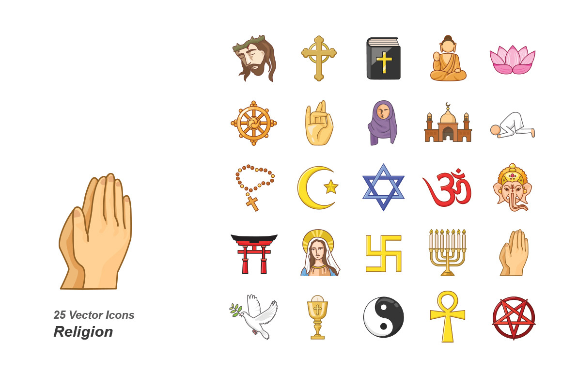 Religion color vector icons, an Icon by Jisun Park