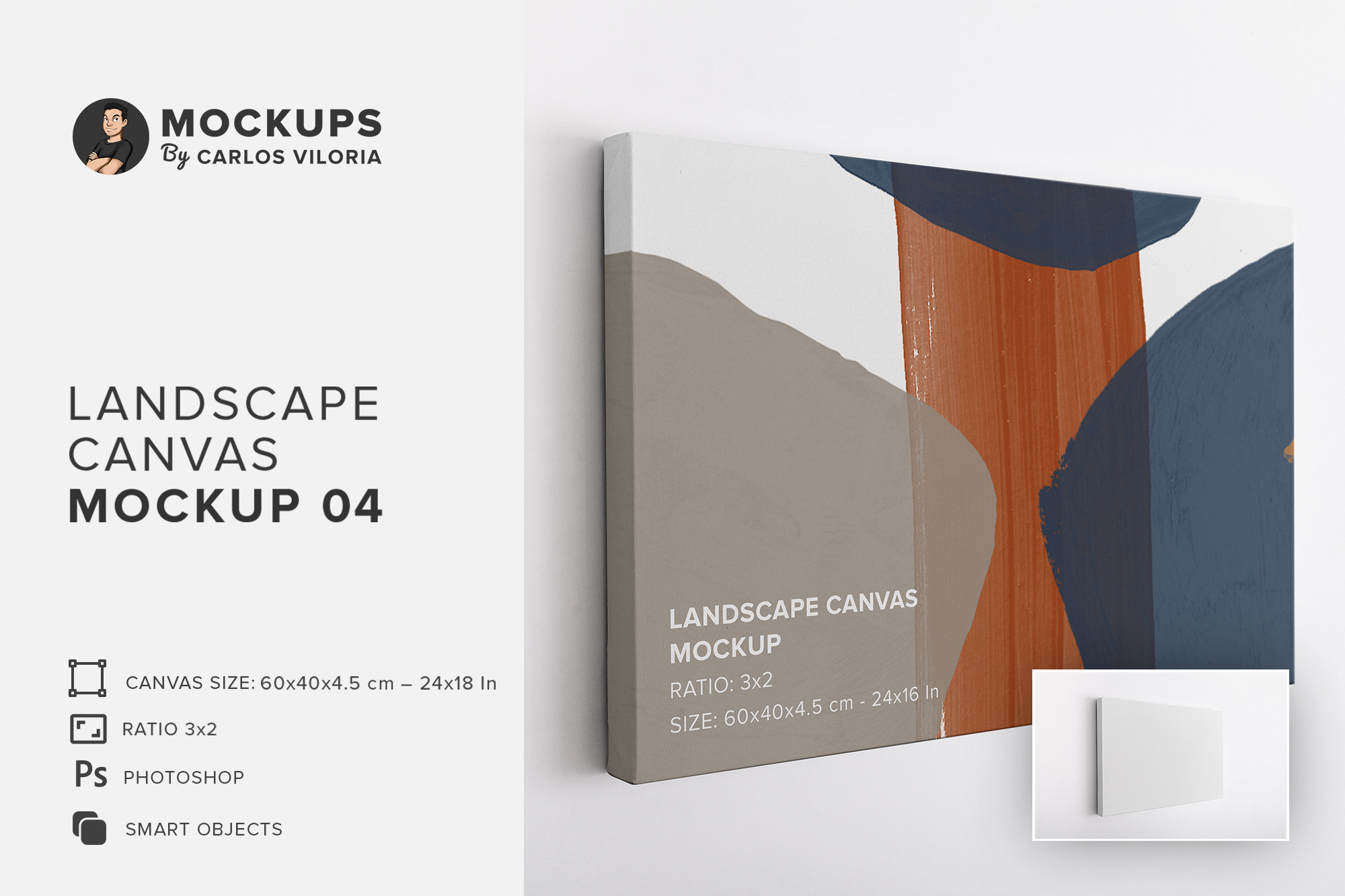 Landscape Canvas Ratio 3x2 Mockup 04, a Print Template by Mockups by ...