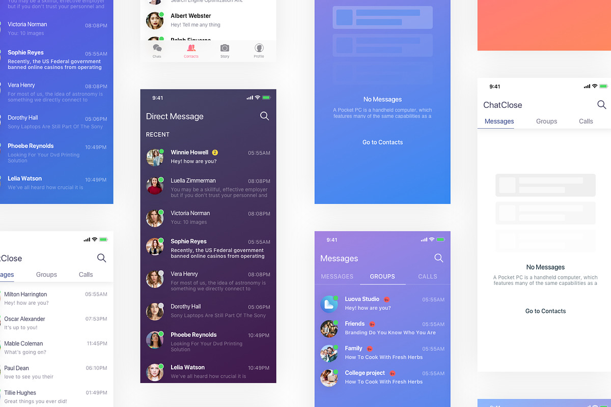 Message iOS UI Kit, an UI Kit Template by Luova Studio | Creative Market