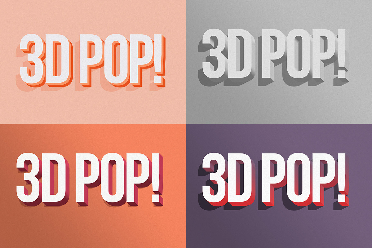 3D POP! Photoshop Effects Vol. 2, a Layer Style Add-On by Designdell