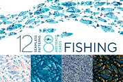 Decorative fish pattern and cards, a Pattern Graphic by Gala Patterns