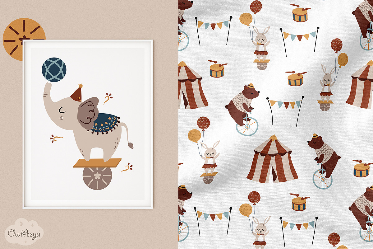 Circus animals collection, an Animal Illustration by owlasya