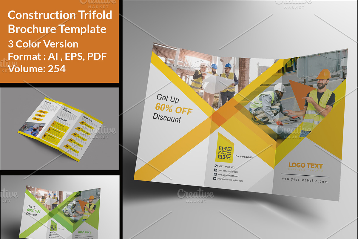Construction Business Trifold Design, a Brochure Template by MRI STUDIO